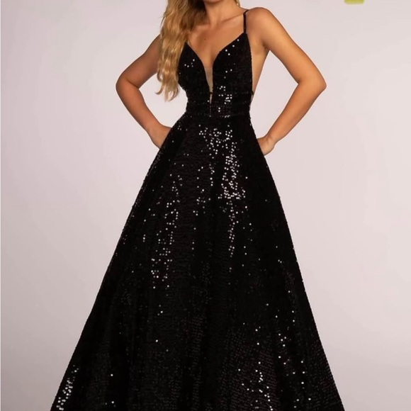 GLS Collective | Dresses | Elegant Black Sequin Evening Gown | Poshmark